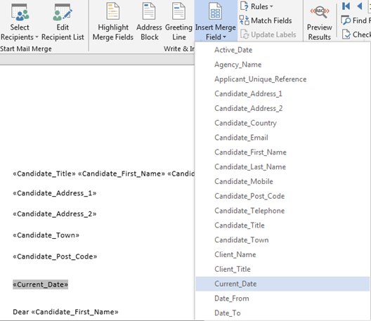 Mail Merge functionality – Ciphr