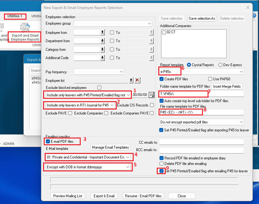 Export and email e-P45s in Accord – Ciphr